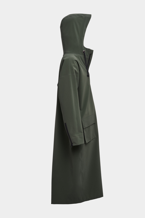 Sandviken Long Matte Zip Raincoat Green | STUTTERHEIM US